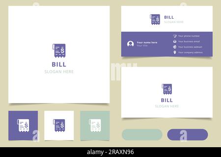 Bill logo design with editable slogan. Branding book and business card ...
