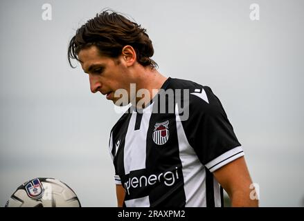 Grimsby UK, 4th July, 2023. Kamil Conteh during the Pre-Season friendly ...