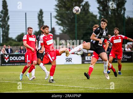 Grimsby UK, 4th July, 2023. Kamil Conteh during the Pre-Season friendly ...