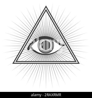 Freemason symbol isolated on white background. masonic pyramid vector ...