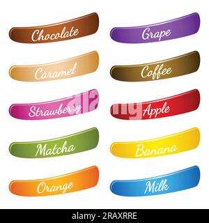 Flavor Icon set for label or description on packaging Stock Vector ...