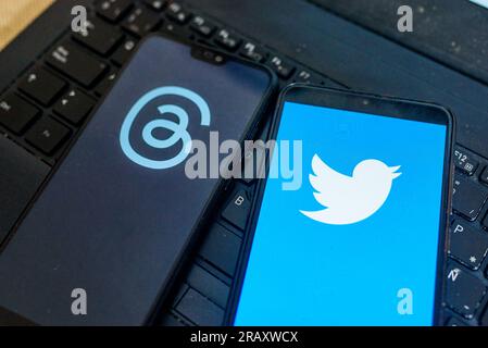 In this photo illustration, the W Social logo is seen displayed on a ...