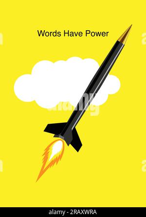 Illustration of a pen in the form of a rocket Stock Vector Image & Art ...