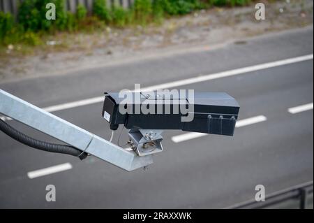 ANPR camera on a motorway in England Stock Photo - Alamy