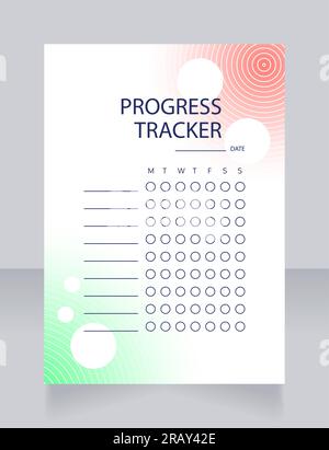 Progress tracker worksheet design template Stock Vector Image & Art - Alamy