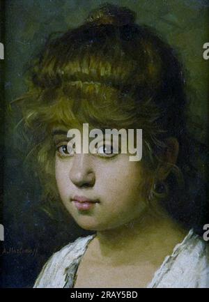 Portrait of a Young Girl by Alexei Harlamoff Stock Photo - Alamy