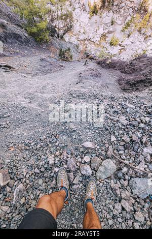 sedimentary rock and mineral scree in a natural park Stock Photo - Alamy