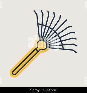 Garden rake for loosening the ground and collecting leaves vector icon ...