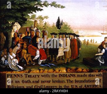'Penn's Treaty with the Indians' by Edward Hicks depicts the peaceful ...