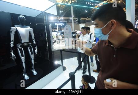 SHANGHAI, CHINA - JULY 6, 2023 - The Tesla Bot humanoid robot of Tesla ...