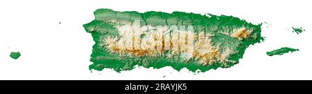 Highly detailed map of Puerto Rico showcasing the main roads and ...