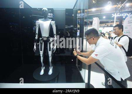 SHANGHAI, CHINA - JULY 6, 2023 - The Tesla Bot humanoid robot of Tesla ...