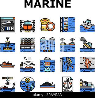 marine engineer boat mechanic icons set vector Stock Vector Image & Art ...