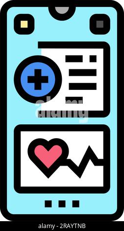 health monitoring app biomedical color icon vector illustration Stock ...