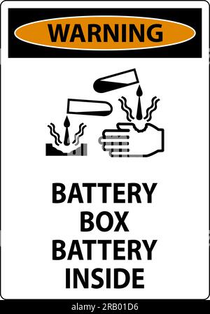 Warning Battery Box Battery Inside Sign With Symbol Stock Vector Image ...
