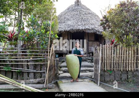Tribal Girl in traditional Khasi dress called Jainsem,giving the body a ...