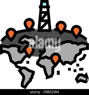 oil field mapping petroleum engineer line icon vector illustration ...