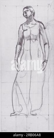 Standing draped figure 1913 by Ferdinand Hodler Stock Photo - Alamy