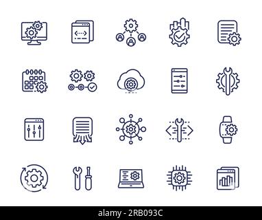 development, operation and hardware icons, vector Stock Vector Image ...