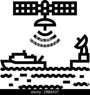 marine satellite communication line icon vector illustration Stock ...