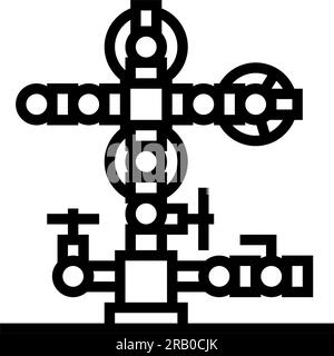 oil wellhead petroleum engineer line icon vector illustration Stock ...