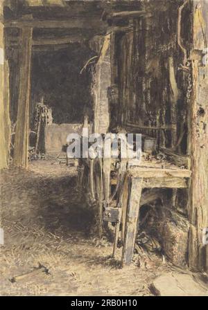 Hunt William Henry - the Interior of a Barn Stock Photo - Alamy