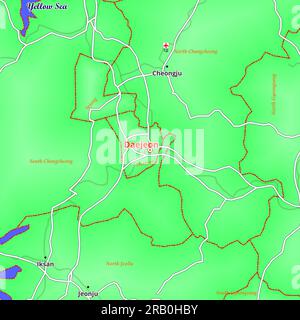 Daejeon, metropolitan city of South Korea. High resolution satellite ...