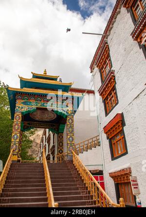 Khatas in Mulbekh Gompa on Srinagar-Leh highway, Ladakh, Kargil, India ...