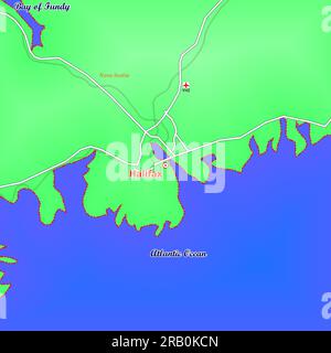 Road map of the city of Halifax in the United Kingdom on a white ...