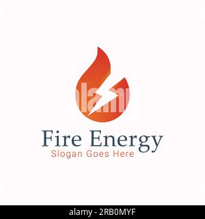 Fire Energy Logo Design Flame Power Electric Fire Stock Vector Image ...