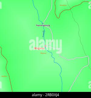 Magway region map of Myanmar in front of a white background Stock Photo ...