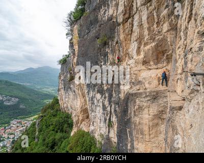 The via ferrata to Monte Albano, the Via Ferrata Monte Albano near Mori ...