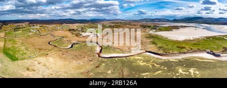 Aerial view of the Sandfield area between Ardara and Portnoo in Donegal ...