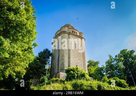 Ingelheim Bismarck Tower on the Gau-Algesheimer Höhe, is decorated as a ...