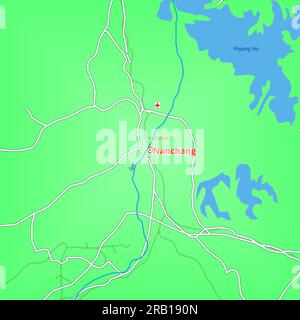 Map of Nanchang City in China Stock Photo - Alamy