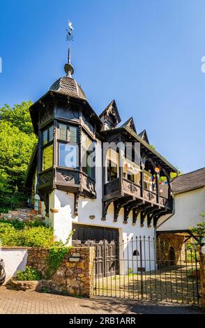 Niederheimbach on the Middle Rhine, romantic village center, fairy tale ...