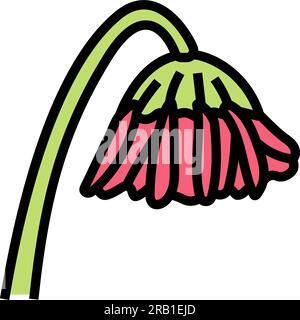 drooping flowers sad mood color icon vector illustration Stock Vector ...