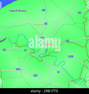 Road map of the city of Rouen in France on a white background Stock ...