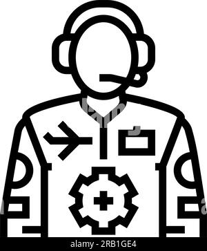 flight test aeronautical engineer line icon vector illustration Stock ...