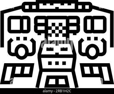 avionics systems aeronautical engineer line icon vector illustration ...