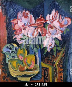 Ernst Ludwig Kirchner, Pink Roses, (Rosa Rosen), 1918 Stock Photo - Alamy