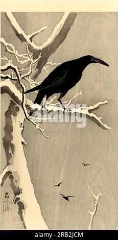 Ohara Koson – Crow on a Snowy Branch (Kraai op besneeuwde tak), c. 1900 ...