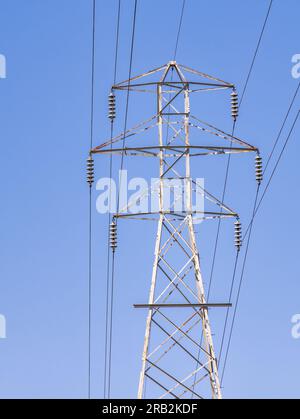 a transmission tower supporting overhead wires Stock Photo - Alamy