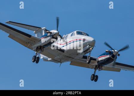 Sharp telephoto close-up of aircraft taking off and landing Victoria ...