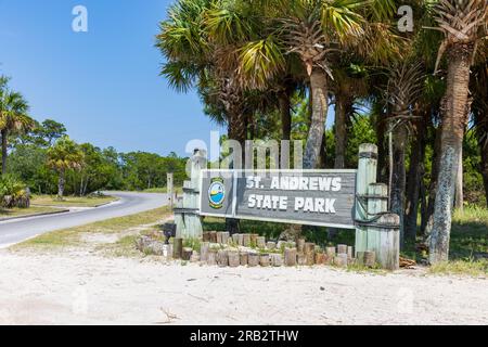 Panama City, FL - June 27, 2023: St. Andrews State Park entrance sign ...