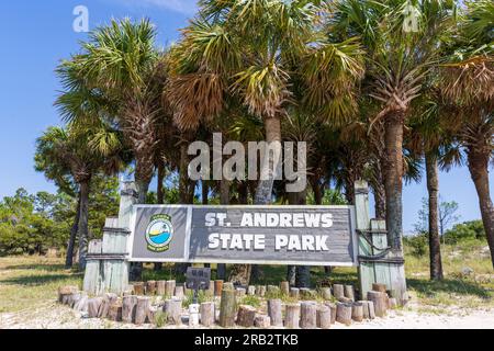 Panama City, FL - June 27, 2023: St. Andrews State Park entrance sign ...