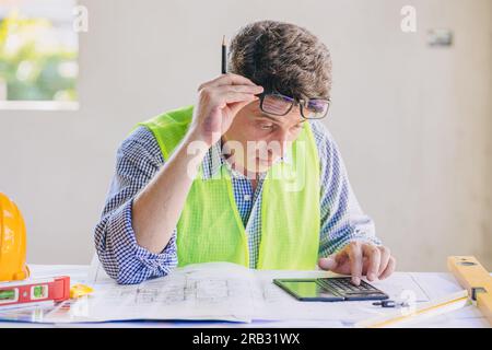 Engineer builder calculate construction bill cost surprised shock ...