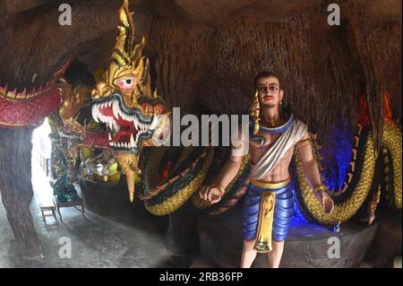 Inside Serpent Cave There are statues of serpents and guardian deities ...