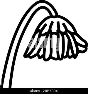 drooping flowers sad mood line icon vector illustration Stock Vector ...
