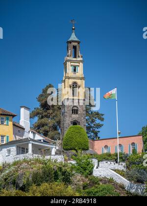 The Bell Tower, Portmeirion, North Wales, UK Stock Photo - Alamy